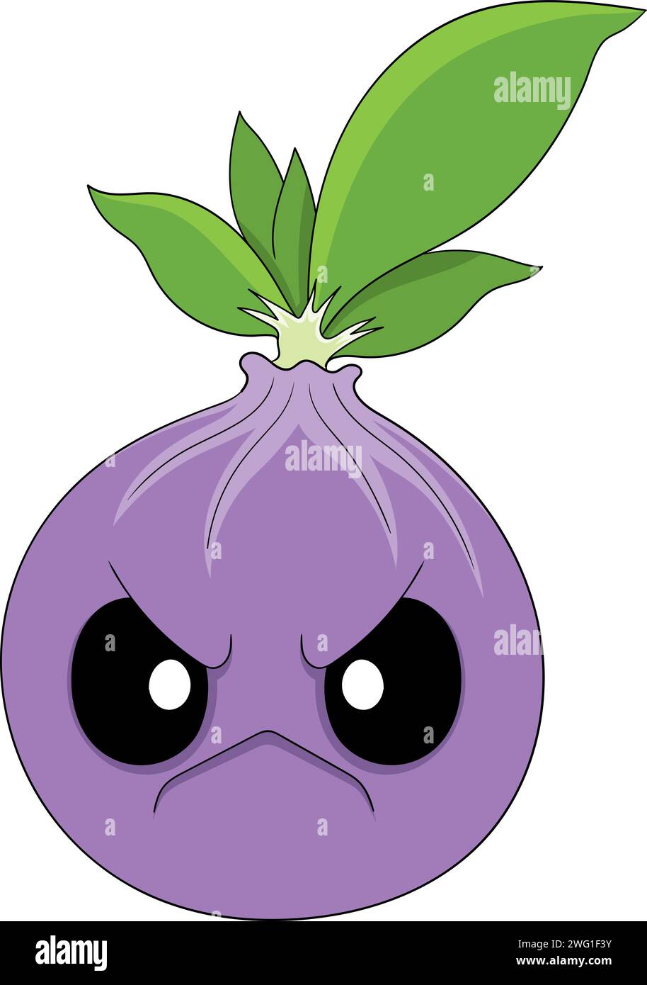 purple onions, angry face memes, creative illustration design Stock ...