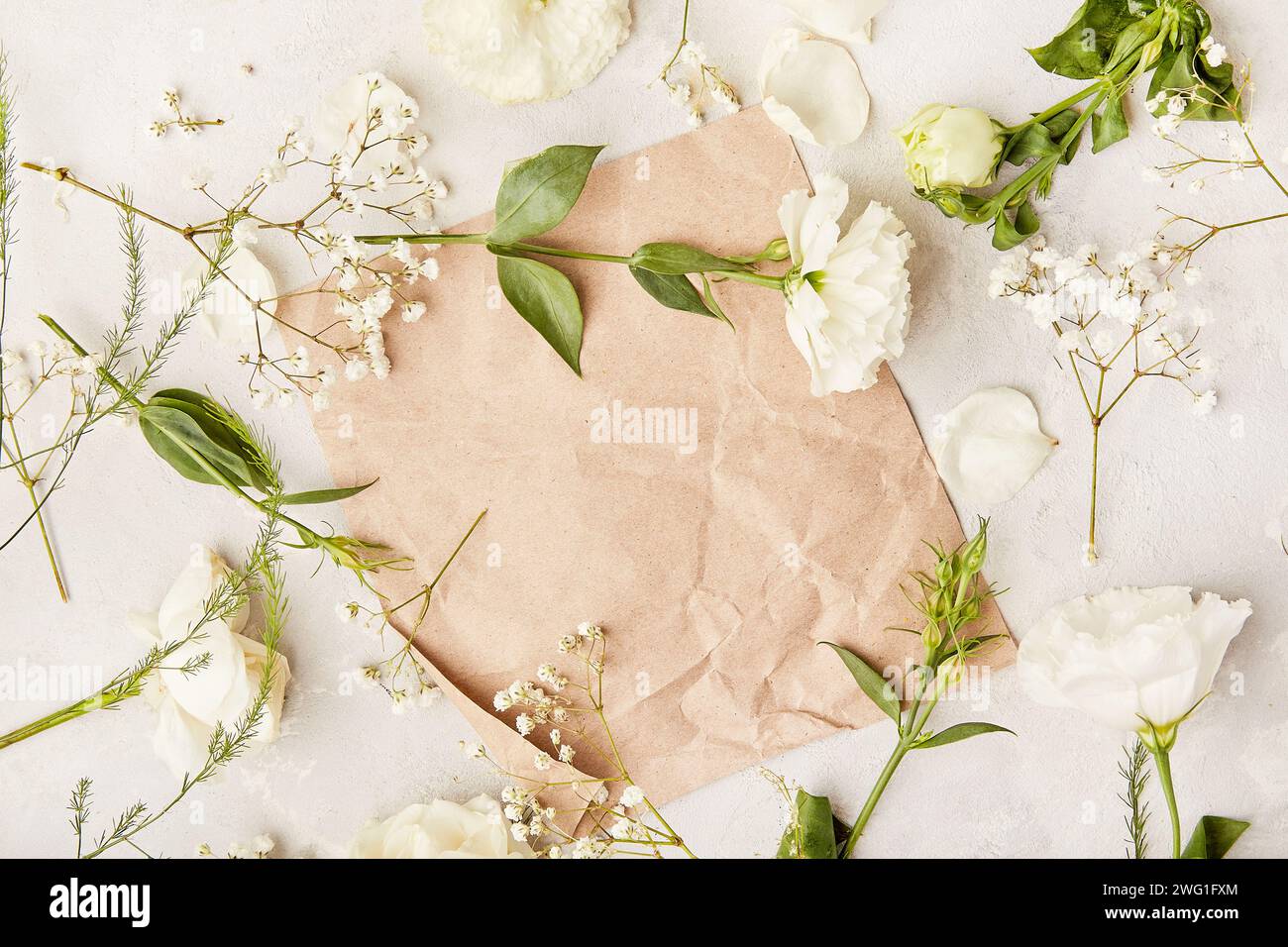 Aesthetic rustic vintage paper for template, invitation among white ...