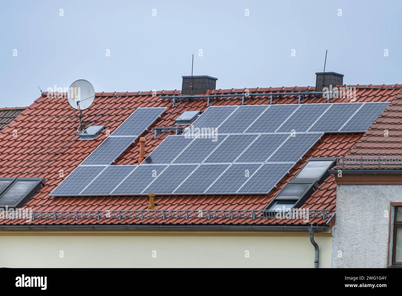 A rooftop solar system , part of the energy transition in Germany Stock ...