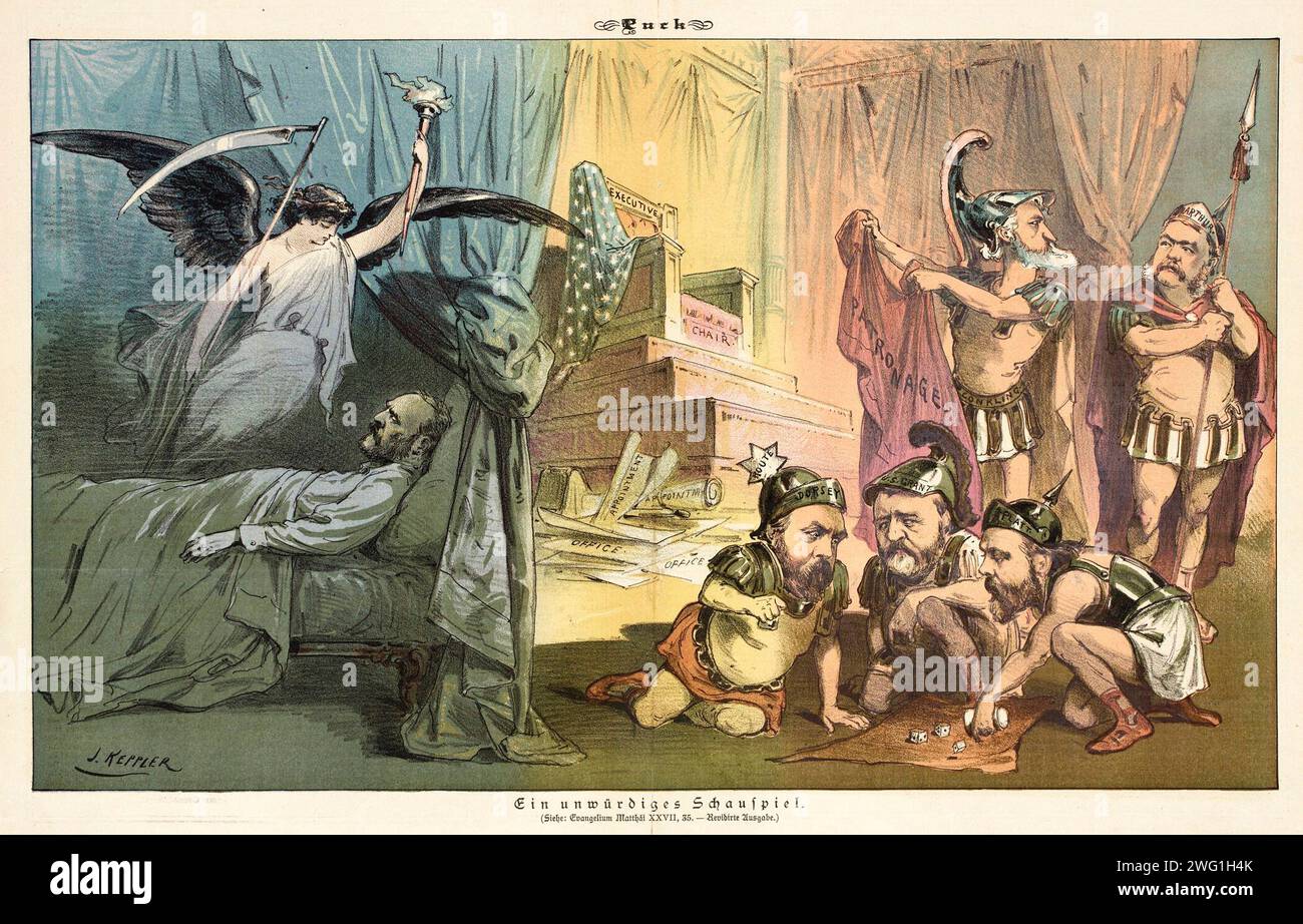 Cartoon from Puck, between 1880 and 1889 Stock Photo - Alamy