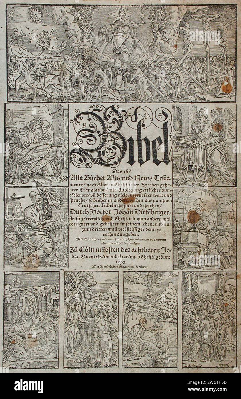 Frontispiece to the Bible, 1550 Stock Photo - Alamy