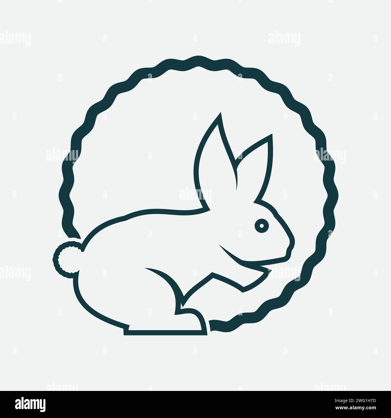 Rabbit vector logo concept illustration Stock Vector Image & Art - Alamy