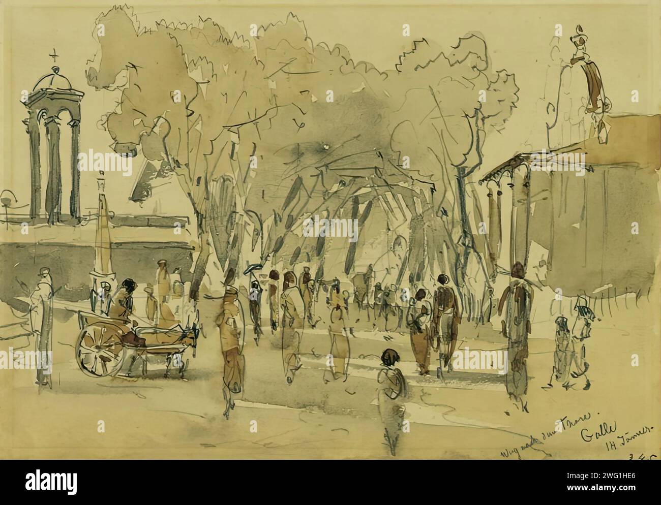 Path to the gate in Point de Galle on Ceylon (Sri Lanka), 1858 Stock ...