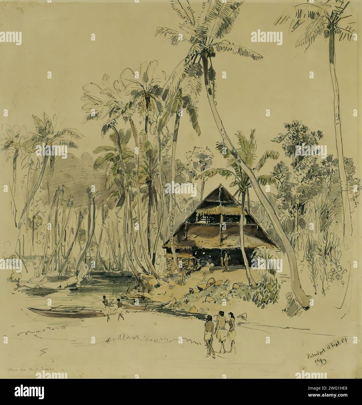 The missionary's house on Puinipet (Ponape) Island, Caroline Islands ...