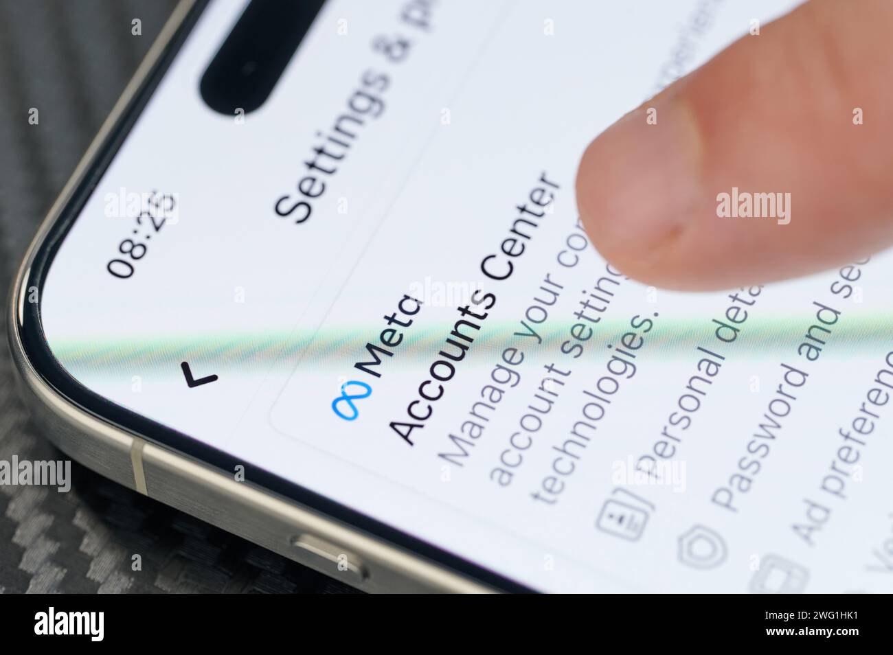 New York, USA - January 24, 2024: Checking Meta Account center on ...