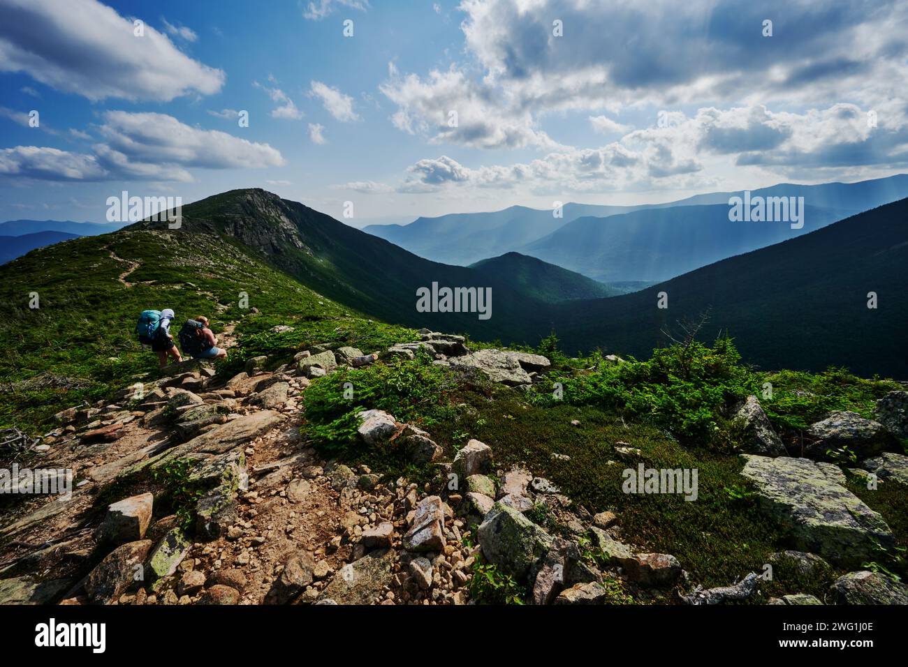 Hikers enjoying the view from Mount Bond, White mountains National ...