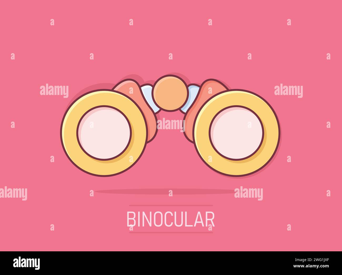 Binocular icon in comic style. Search cartoon vector illustration on ...