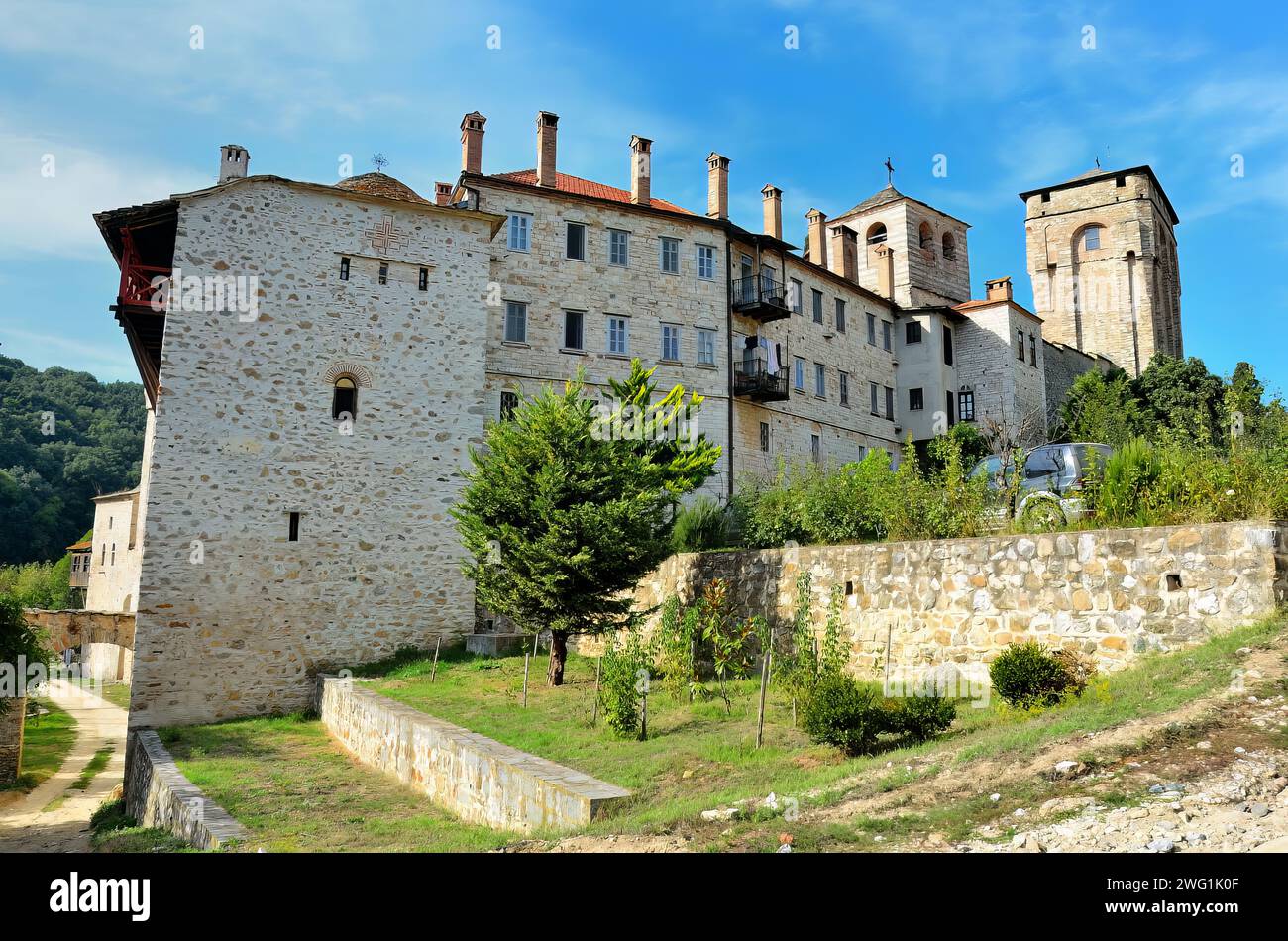 The Hilandar Monastery at Mount Athos in Greece Stock Photo - Alamy