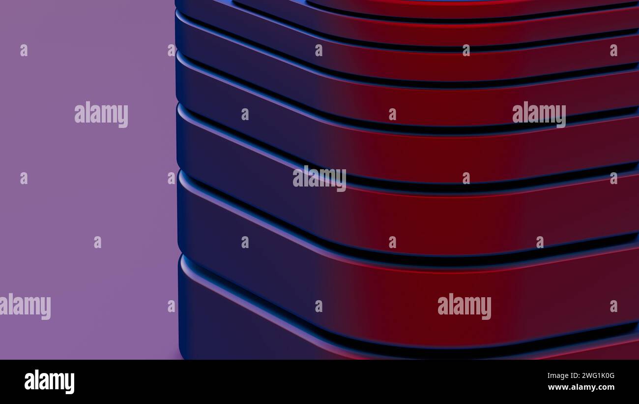 An abstract palette featuring blue and red reflections, creating a ...