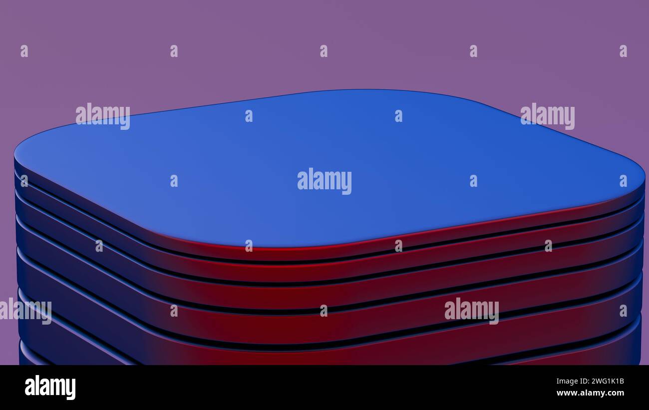 An abstract palette featuring blue and red reflections, creating a ...