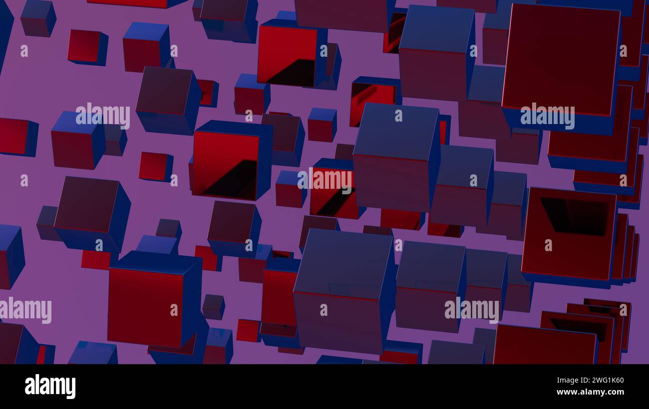 Abstract 3D background composed of cubes, creating a visually striking ...