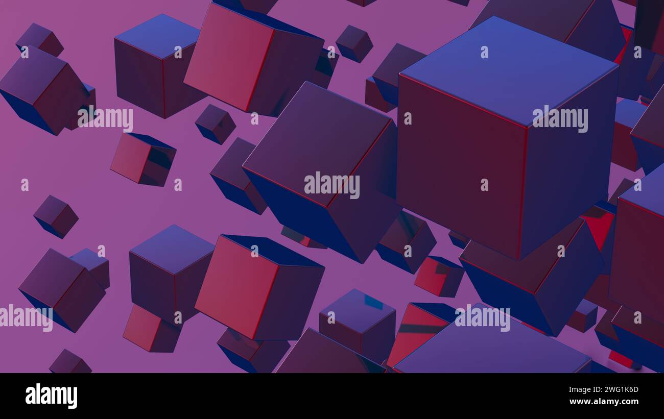 Abstract 3D background composed of cubes, creating a visually striking and geometrically complex ...