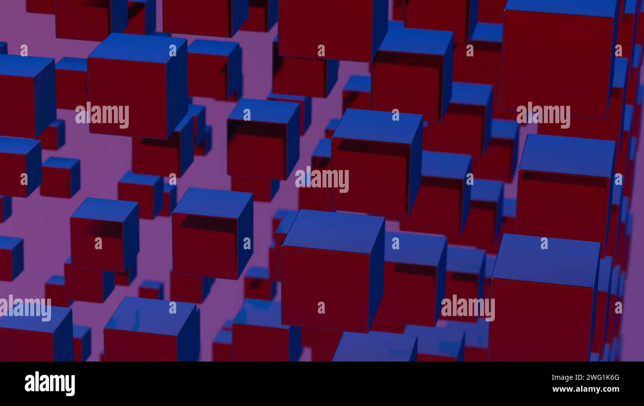 Abstract 3D background composed of cubes, creating a visually striking and geometrically complex ...