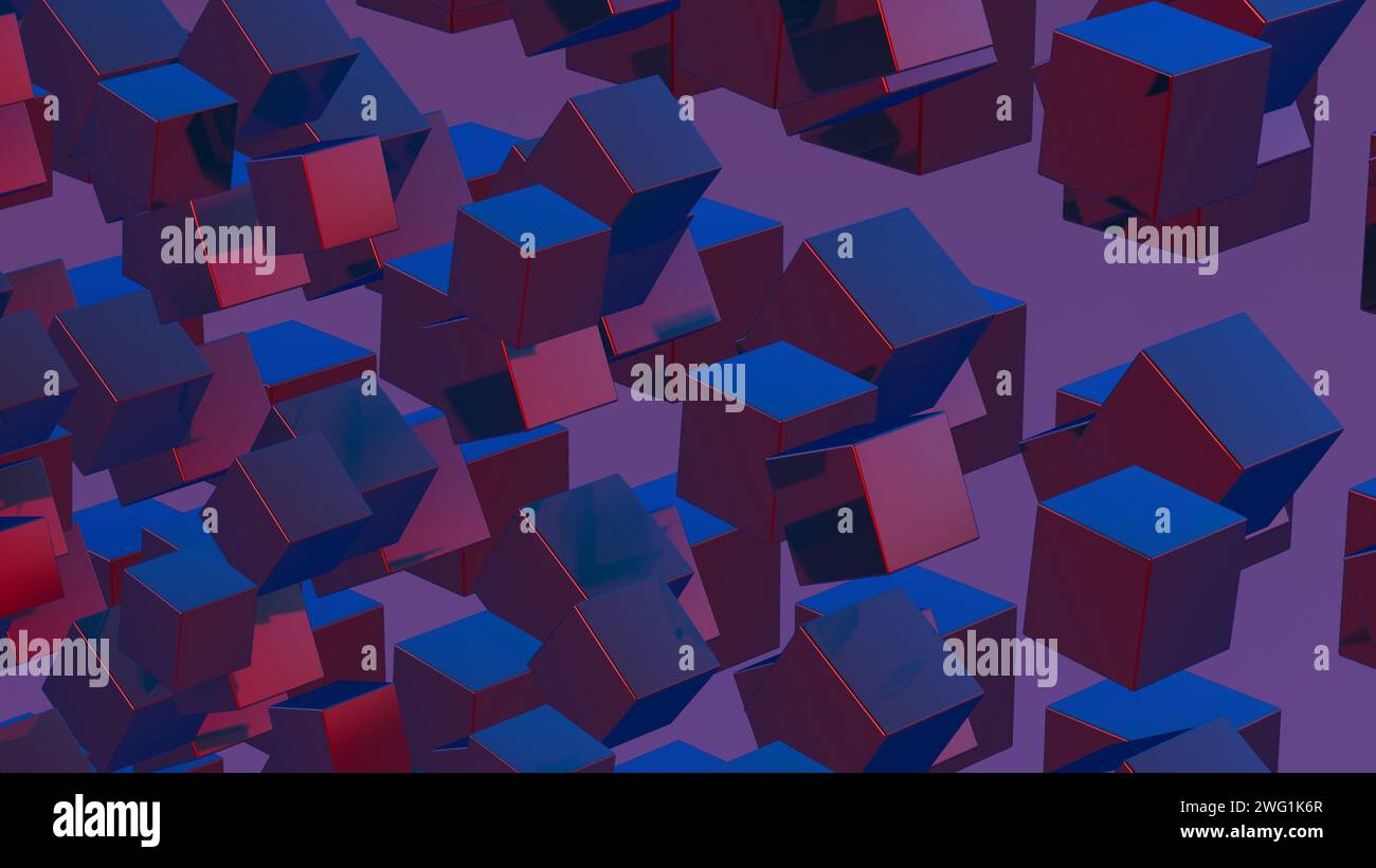 Abstract 3D background composed of cubes, creating a visually striking and geometrically complex ...