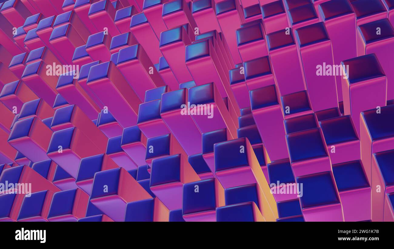 Digital blocks arranged in a clean, minimalistic sequence, embodying ...