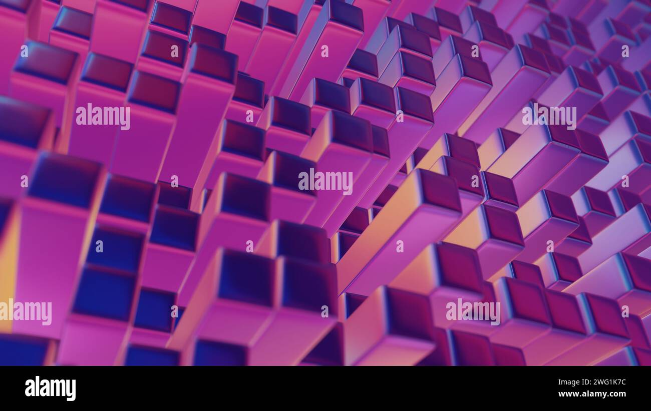 Digital blocks arranged in a clean, minimalistic sequence, embodying ...