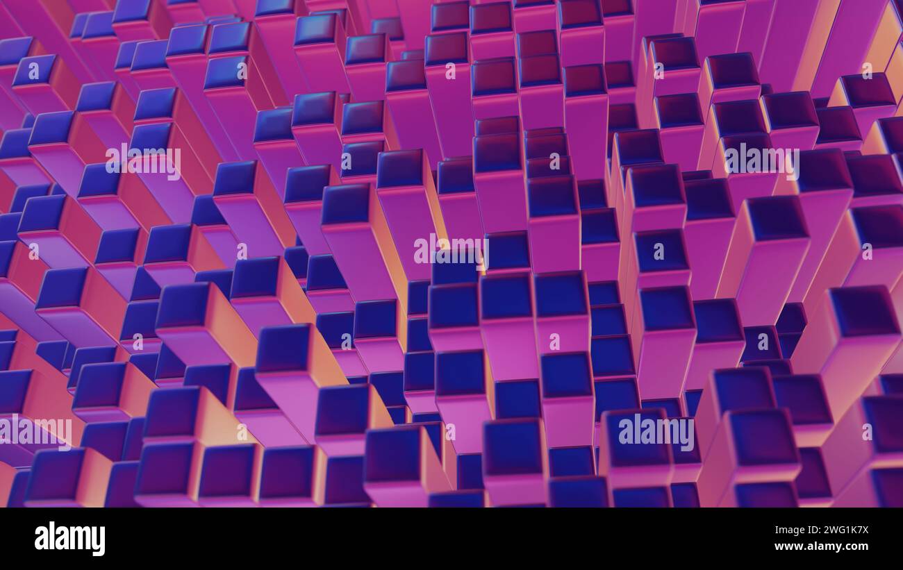 Digital blocks arranged in a clean, minimalistic sequence, embodying ...