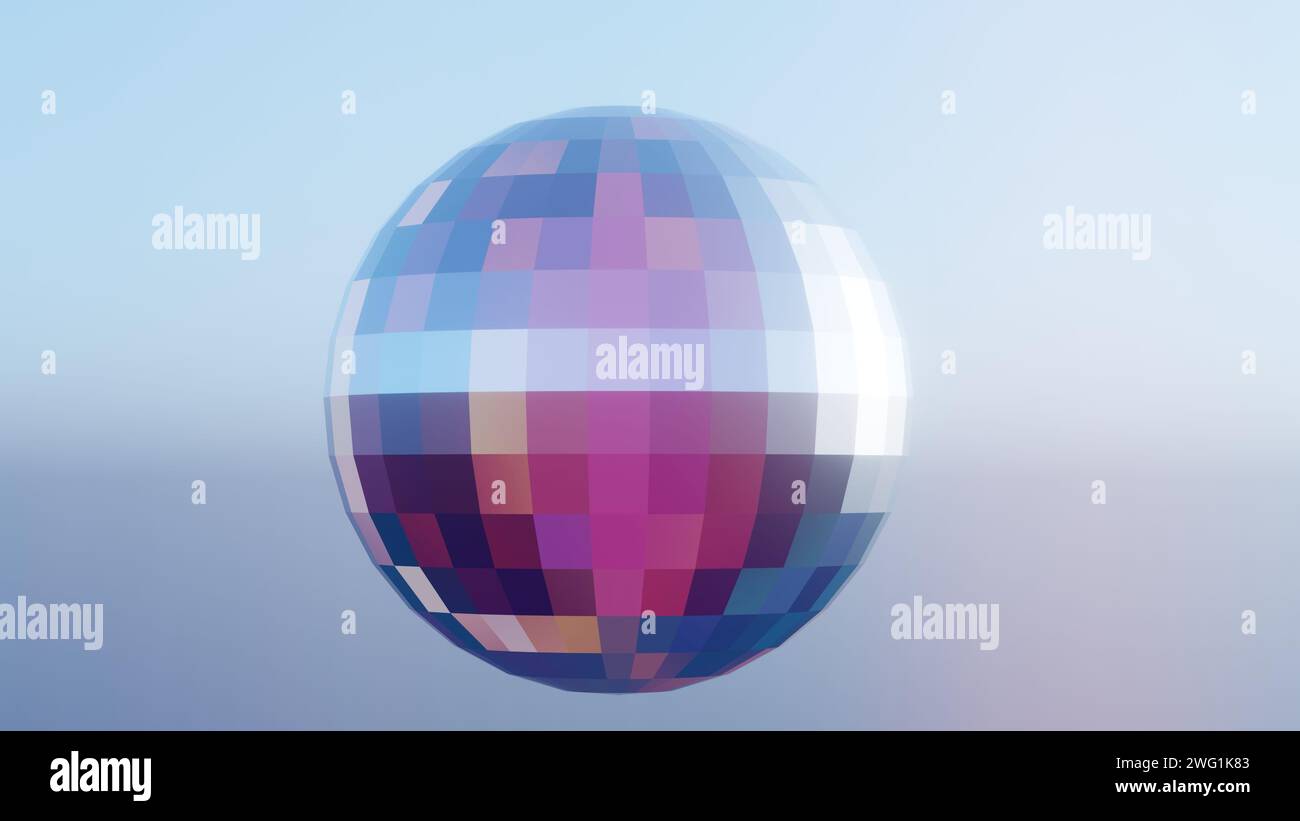 3D disco ball loop animation on a black background, featuring dazzling ...