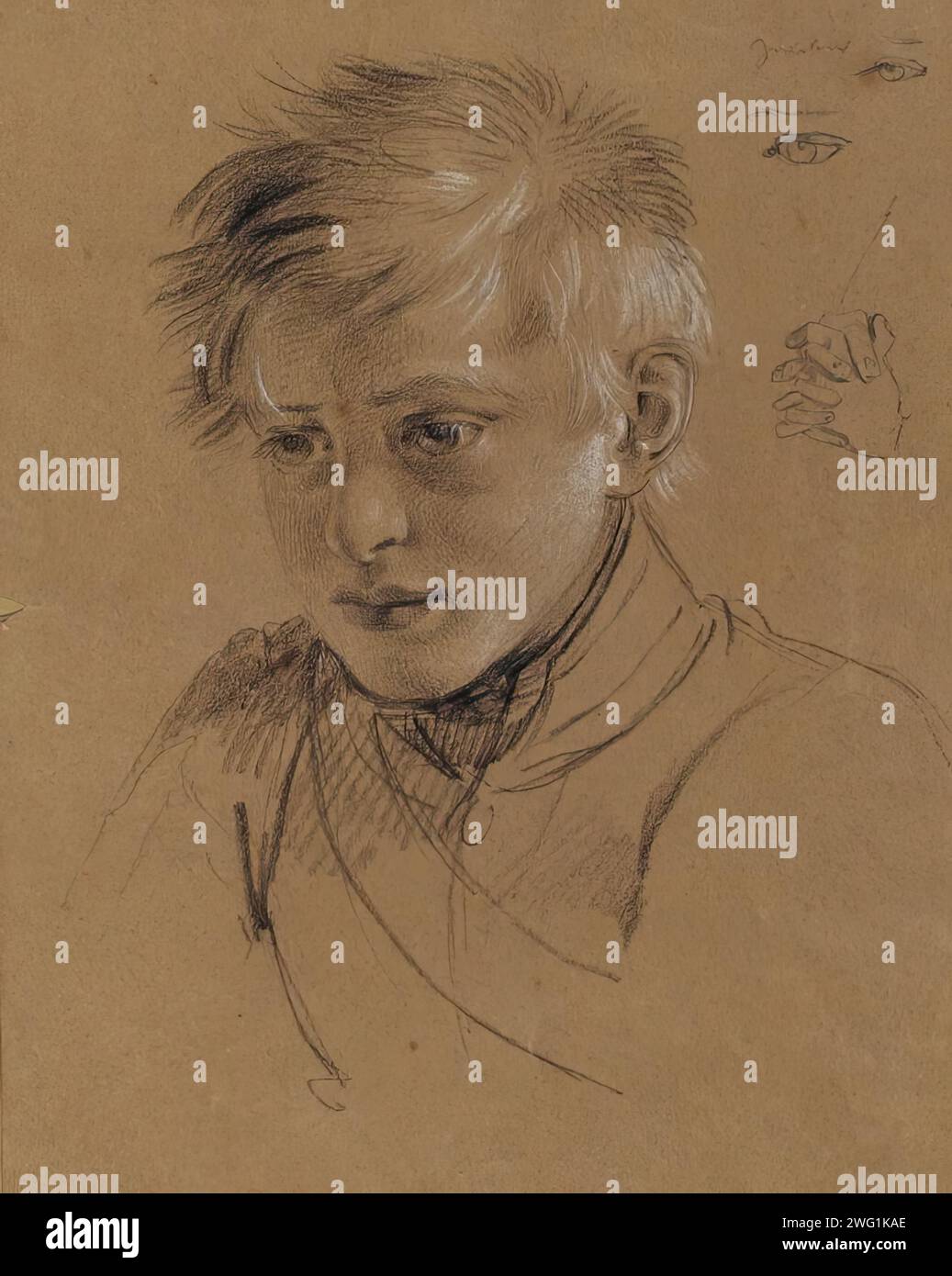 Portrait study for "Archduke Karl with his staff in the Battle of ...