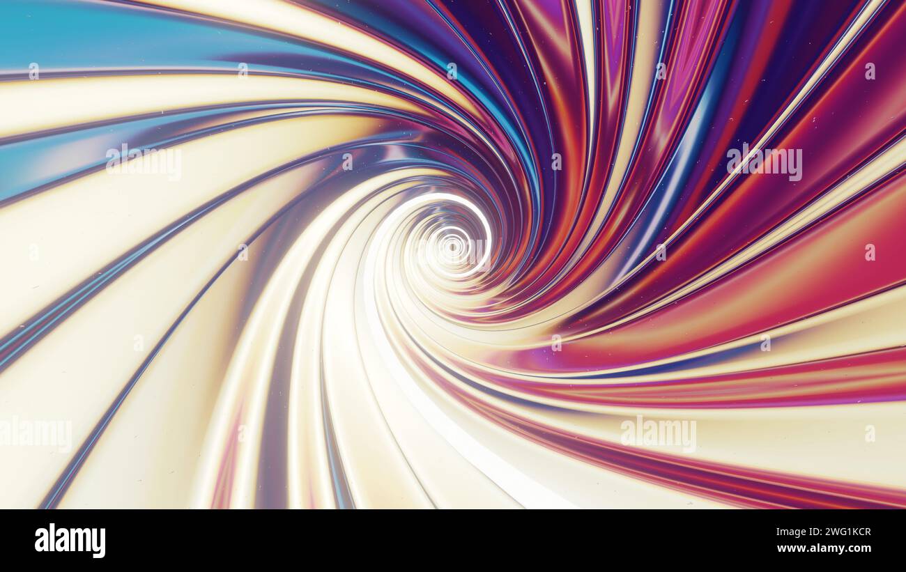 3D abstract image of a multicolored tunnel with stars, creating a ...