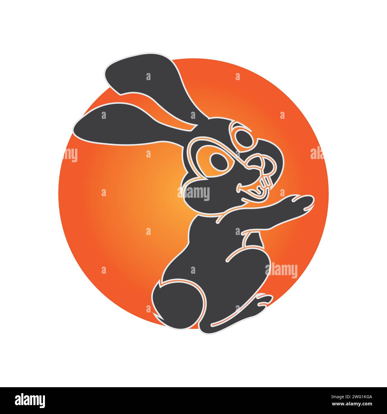 Rabbit vector logo concept illustration Stock Vector Image & Art - Alamy
