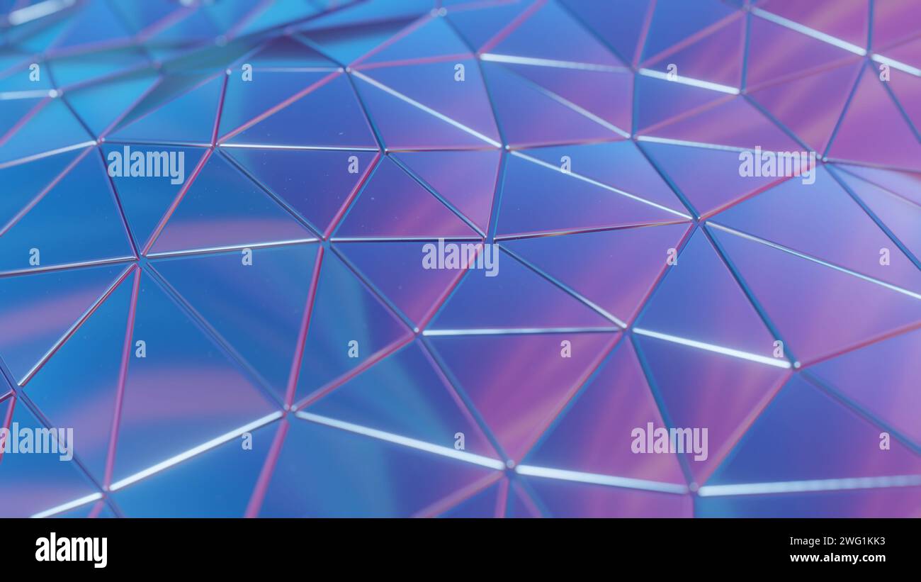 Abstract 3D render featuring a low poly, holographic backdrop, creating ...