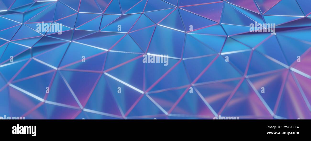 Abstract 3D render featuring a low poly, holographic backdrop, creating ...