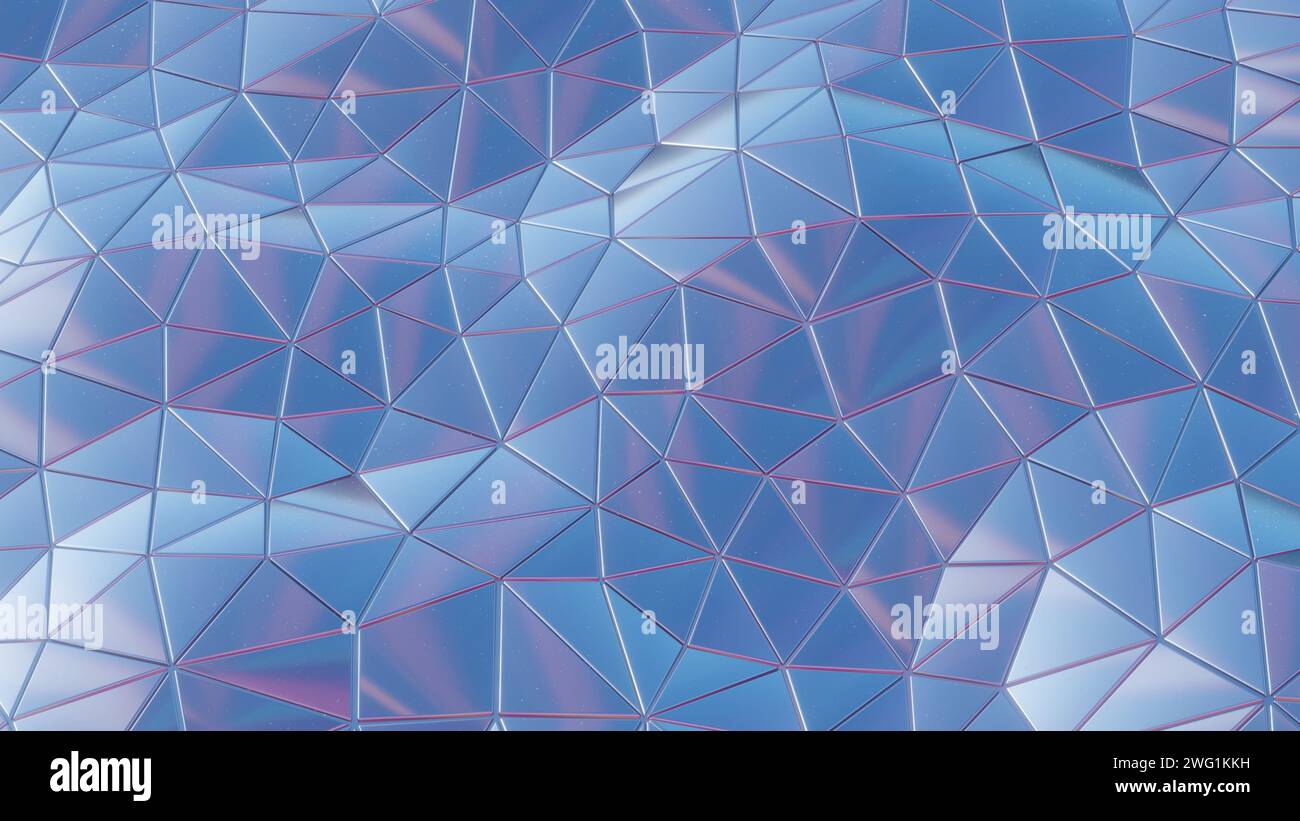Abstract 3D render featuring a low poly, holographic backdrop, creating ...