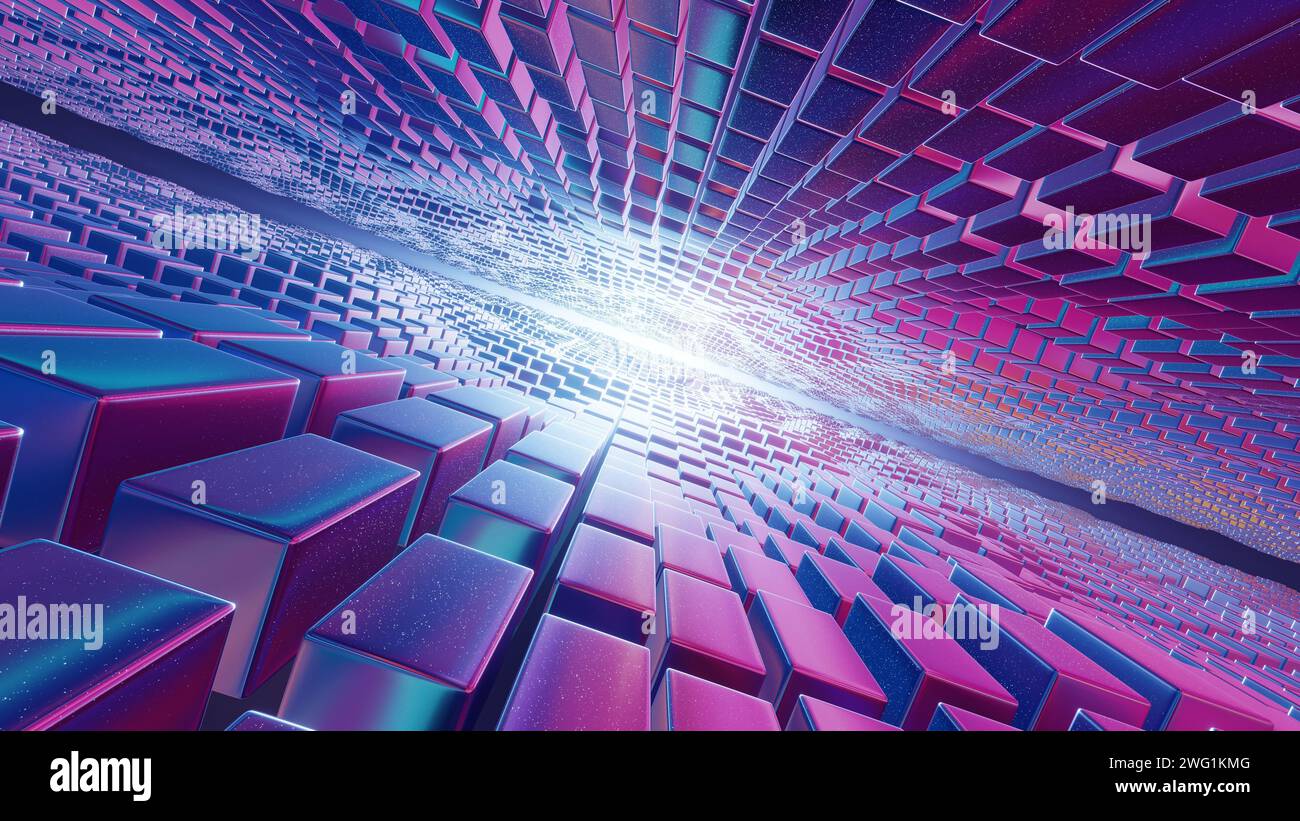 3D abstract sci-fi of a galaxy cube, combining cosmic imagery with ...