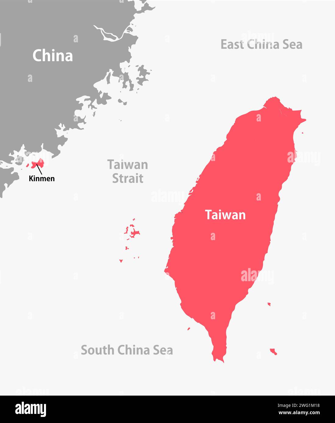 Taiwan and Taiwan Strait map illustration Stock Vector Image & Art - Alamy