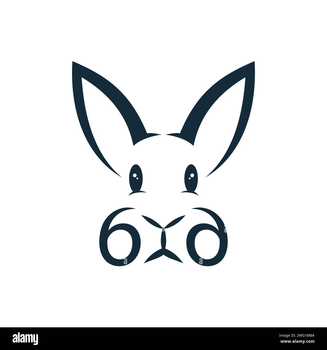 Rabbit vector logo concept illustration Stock Vector Image & Art - Alamy