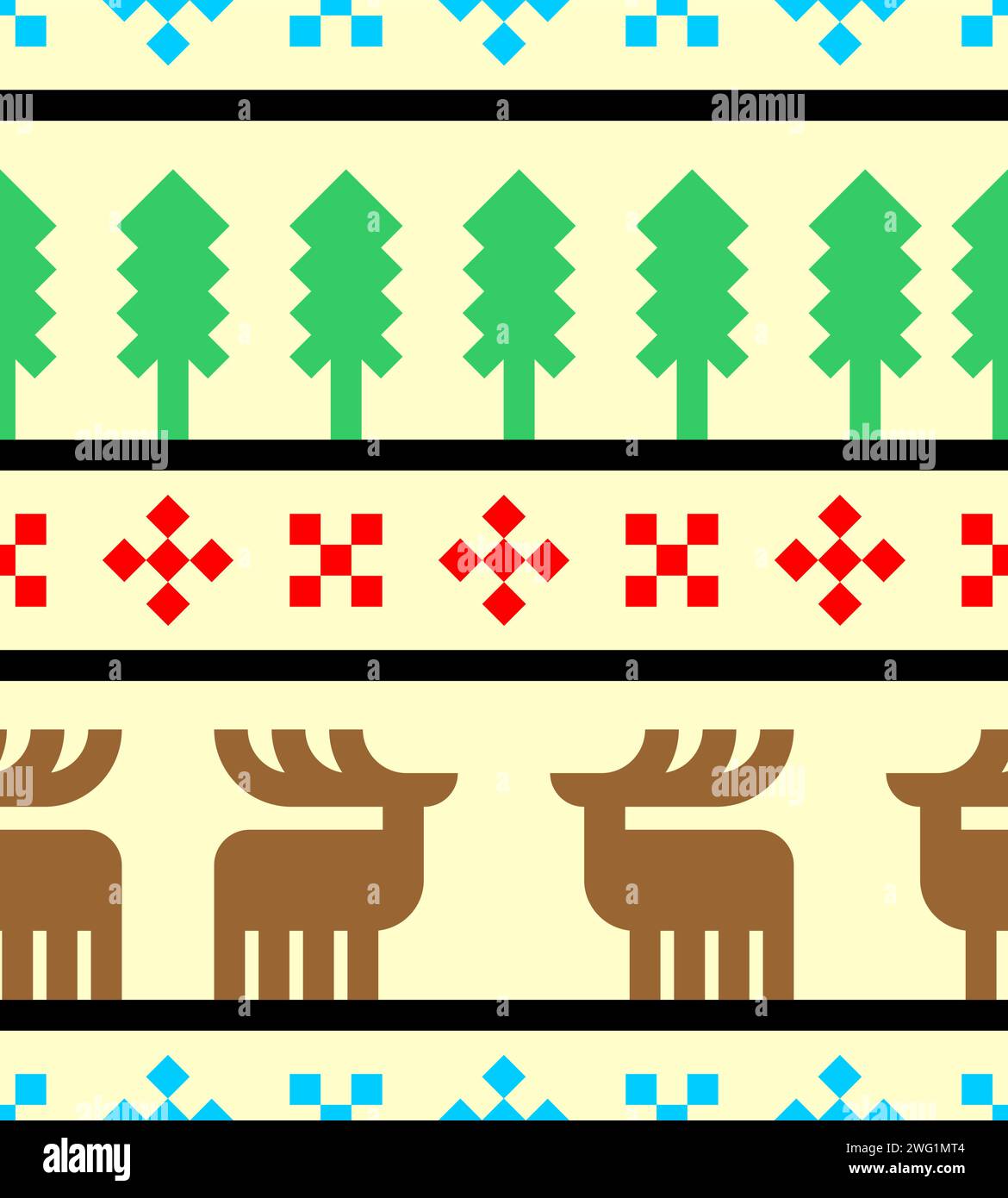 Deer ethnographic pattern seamless. Elk ethnographical background ...