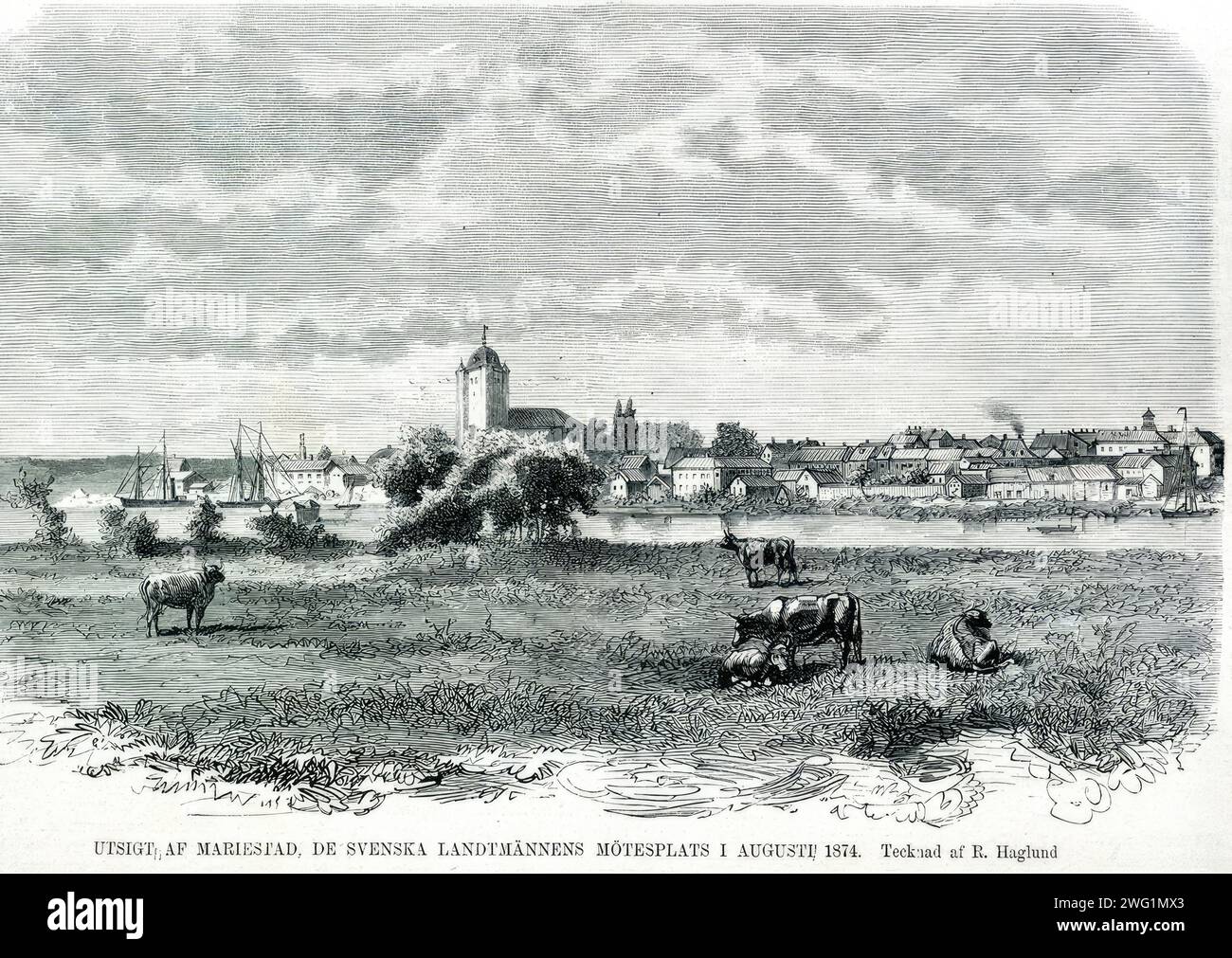 "View of Mariestad, the meeting place of the Swedish countrymen in ...