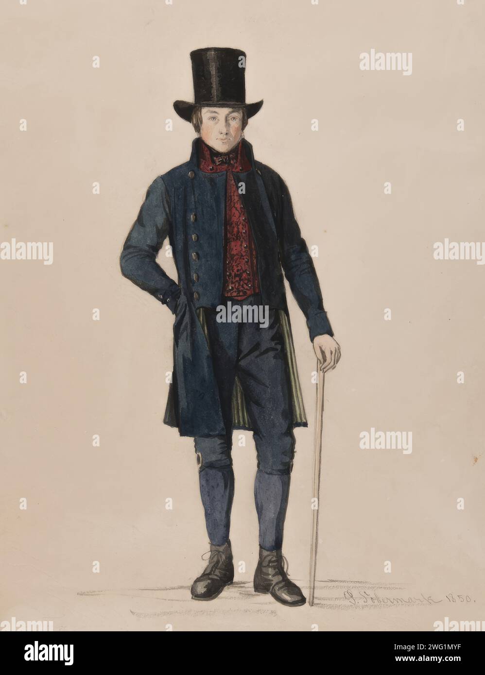 Man in suit, 1850 Stock Photo - Alamy