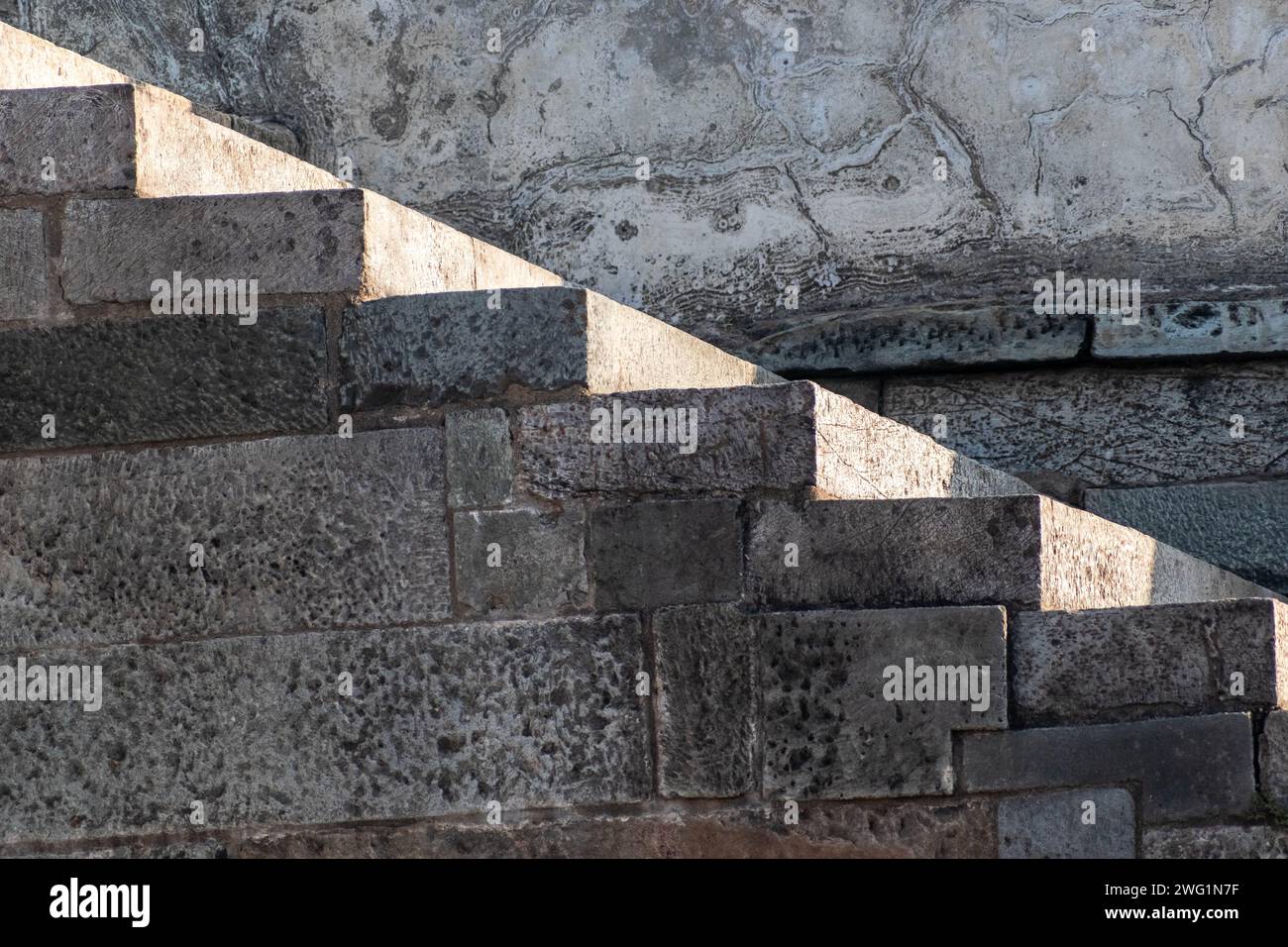 Abstract detail of stone steps going up an ancient temple Stock Photo ...