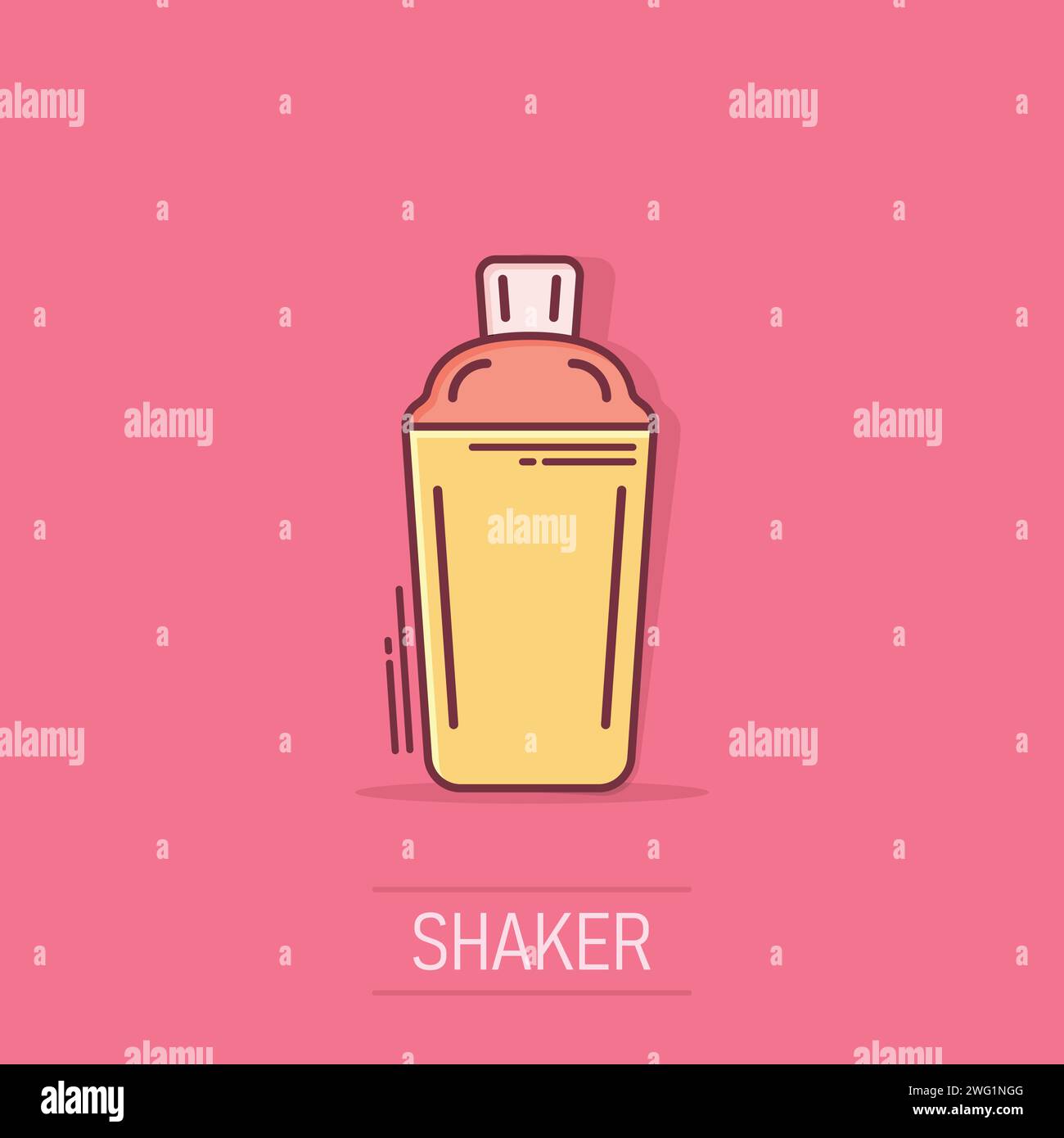 Shaker cocktail icon in comic style. Alcohol bottle cartoon vector ...