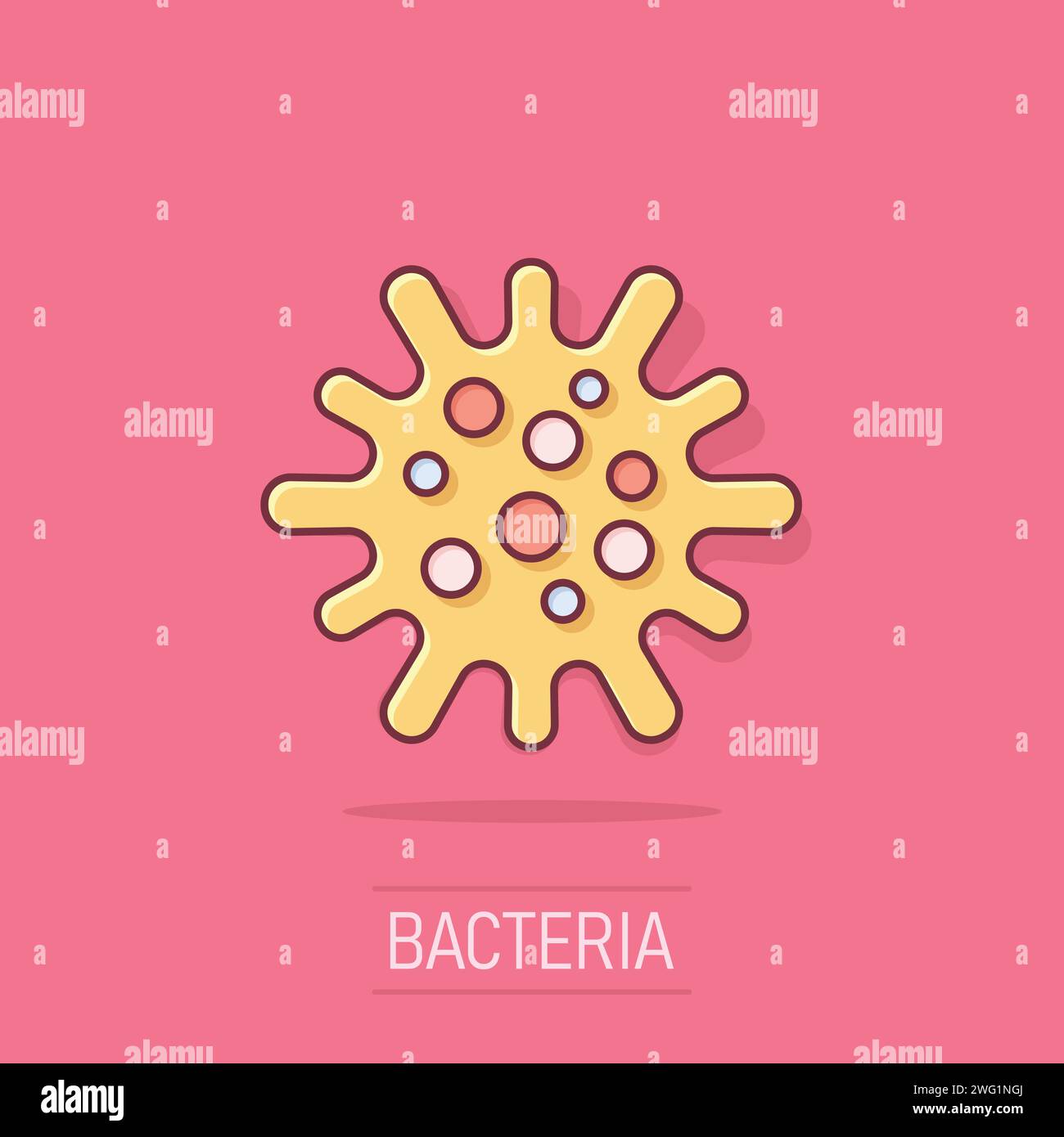 Disease bacteria icon in comic style. Allergy cartoon vector ...