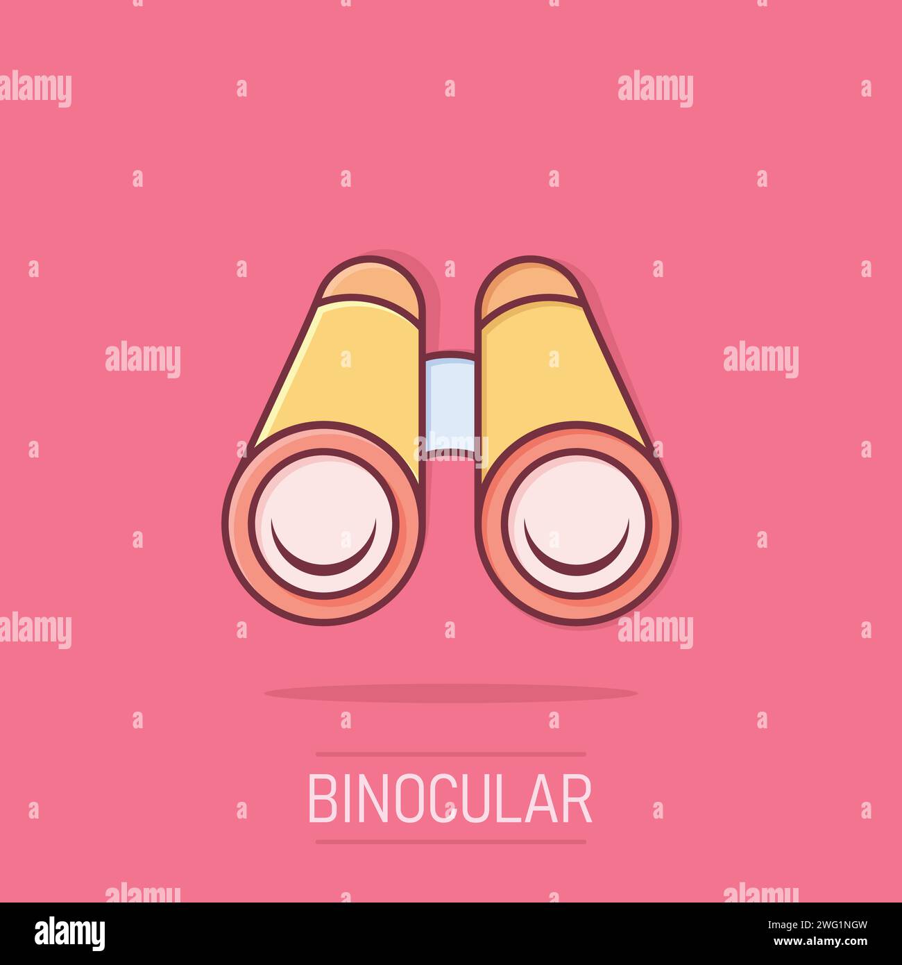 Binocular icon in comic style. Search cartoon vector illustration on ...