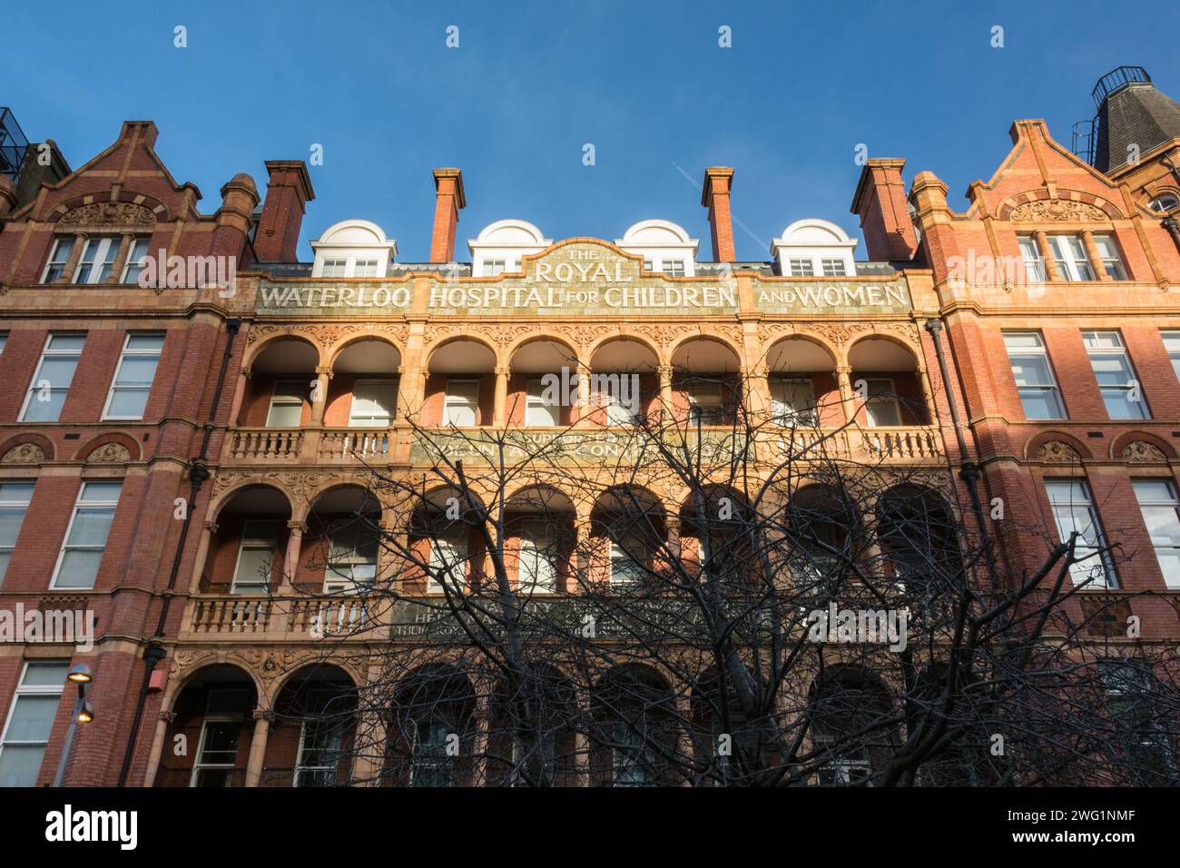 The sunlit exterior of the former Royal Waterloo Hospital for Children ...