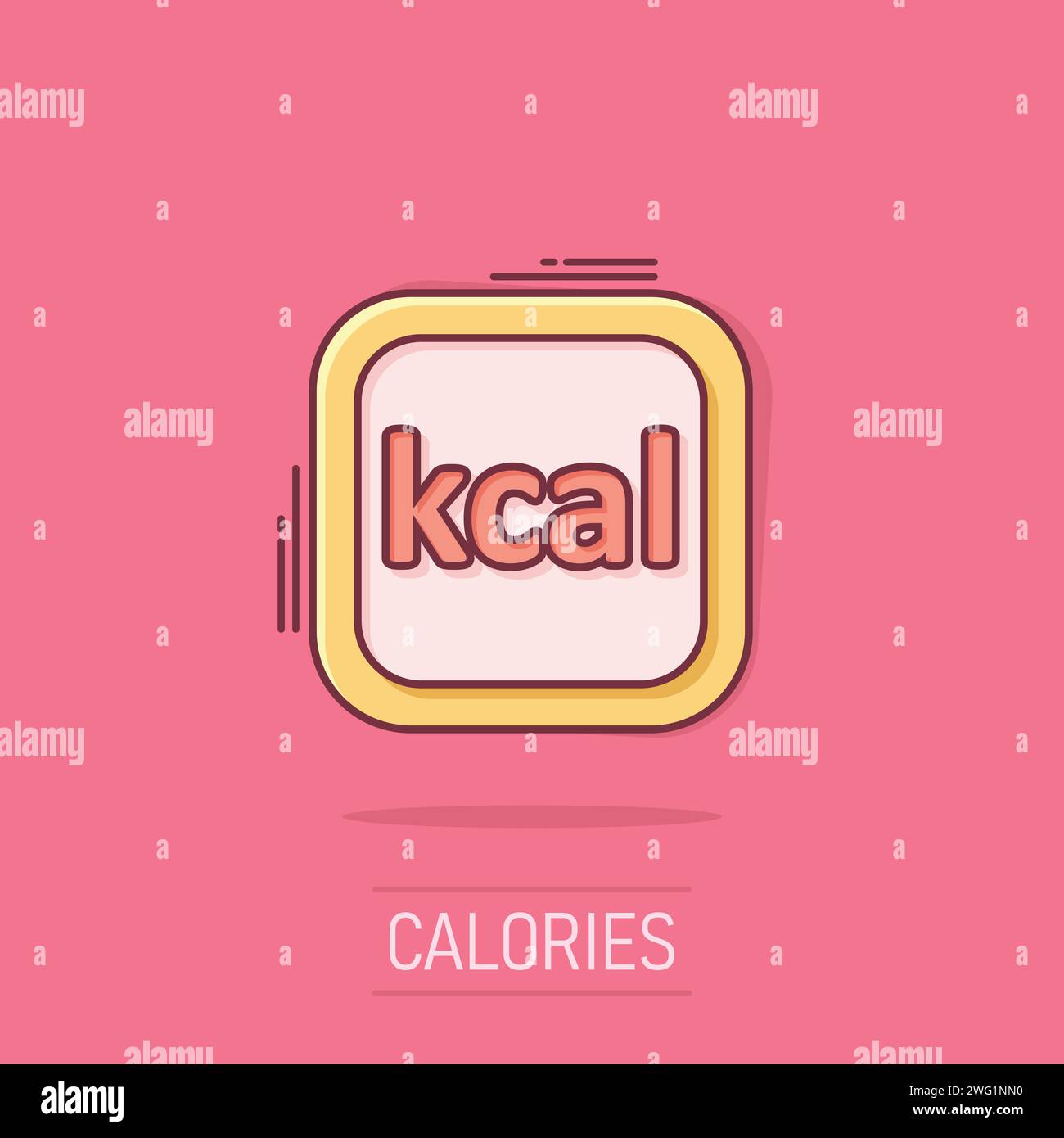 Kcal icon in comic style. Diet cartoon vector illustration on white ...
