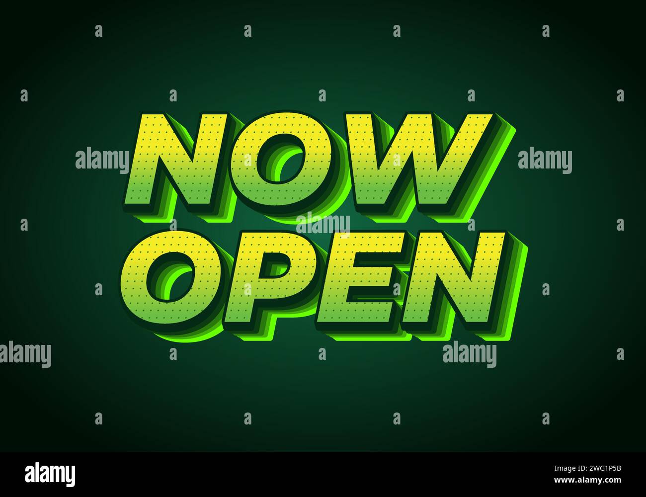 Now open. Text effect design in 3d look with eye catching colors Stock ...