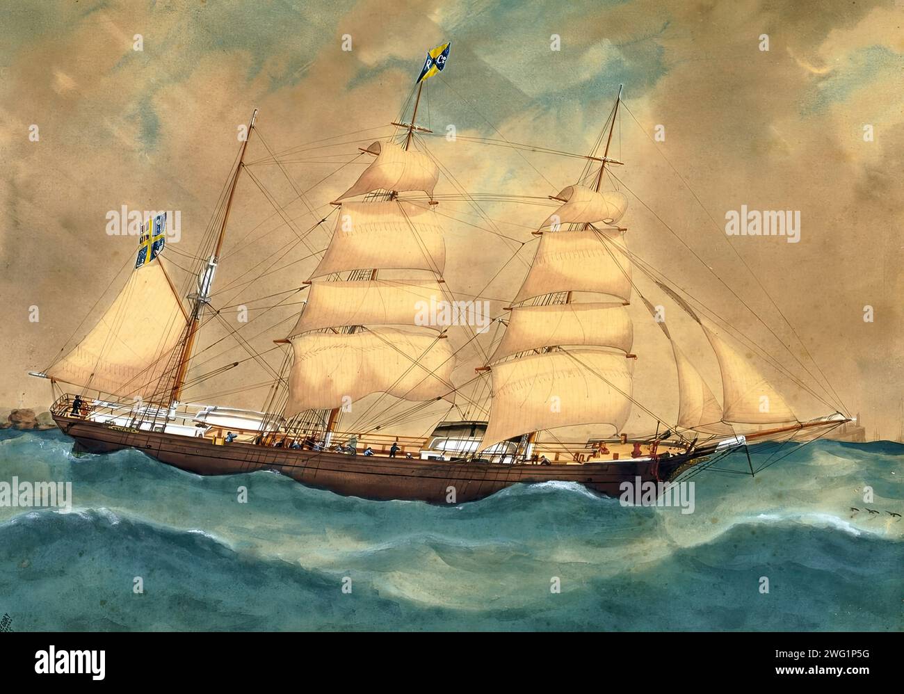 The barque Levant, 1875 Stock Photo - Alamy