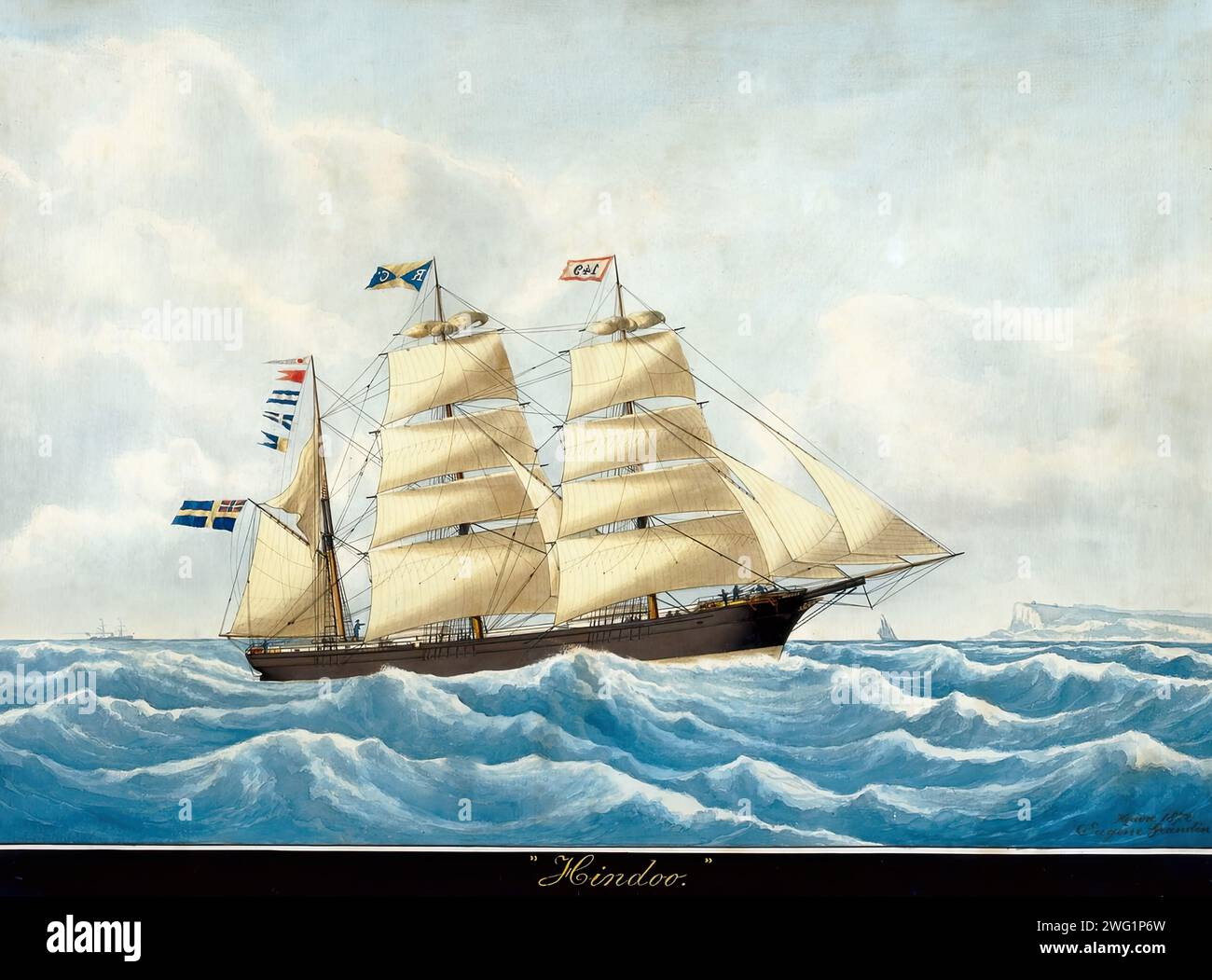 The barque Hindoo, Le Havre, 1872. Ships that belonged to the company ...