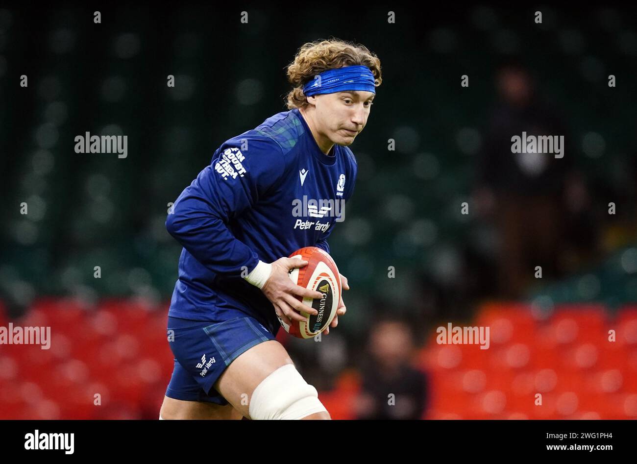 Scotland's Jamie Ritchie during a team run at the Principality Stadium ...