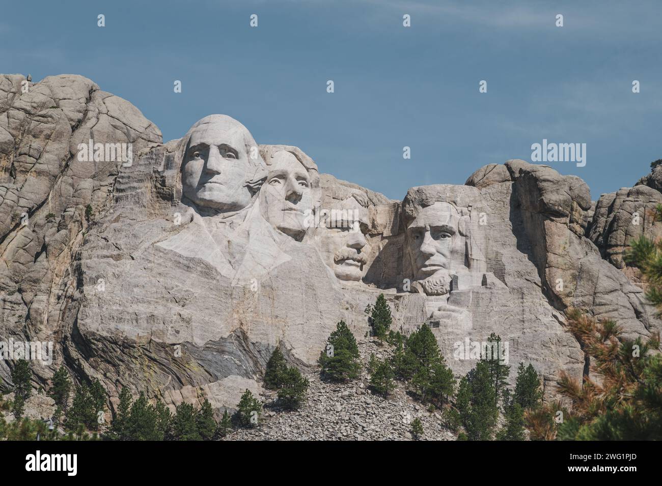 Close-up view of Mt. Rushmore, featuring the faces of four famous U.S ...