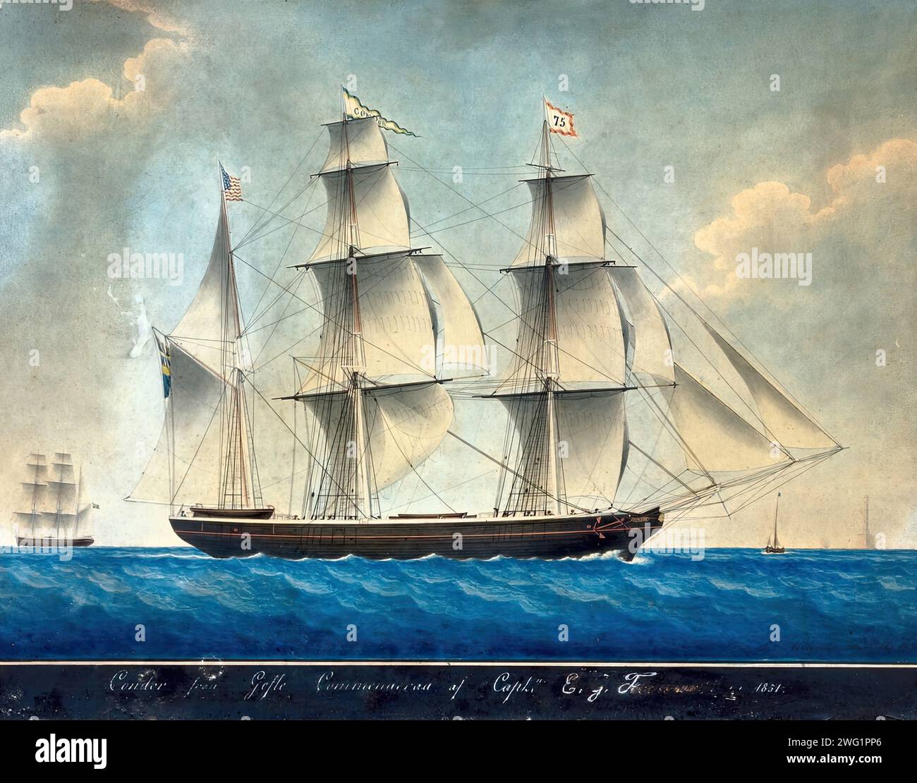 Barque Condor, 1851. The bark ship Condor joined Gavle's merchant fleet ...