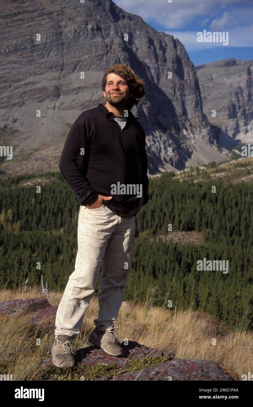 photographer Steven Kazlowski in Glacier National Park, Montanta Stock ...