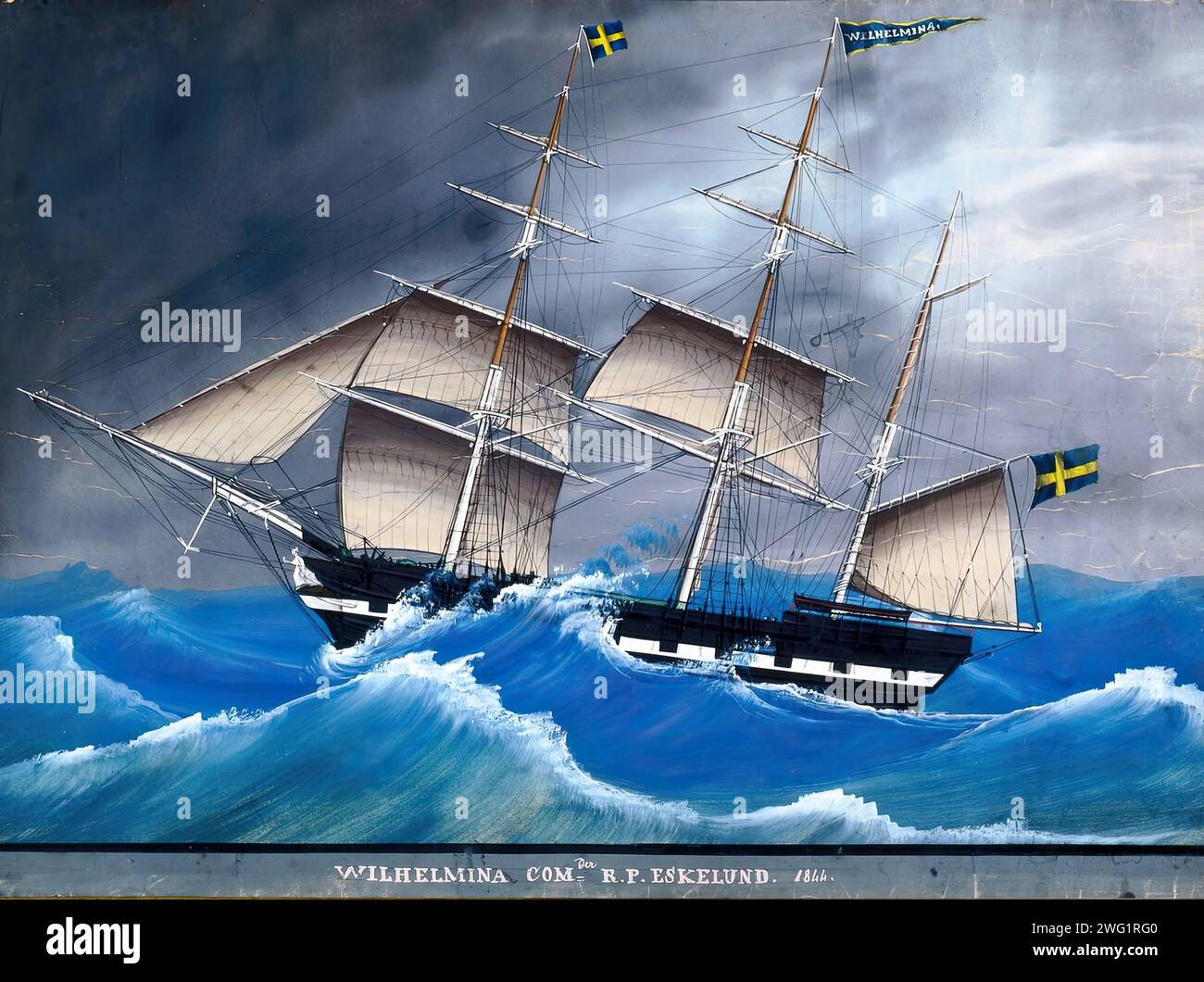 The barque Wilhelmina, c1844. The ship came to Gavle's merchant fleet ...