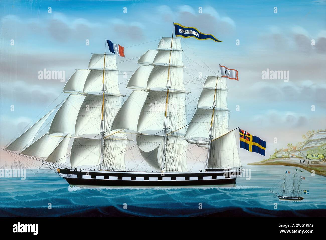 The ship Superior, (c1830s Stock Photo - Alamy
