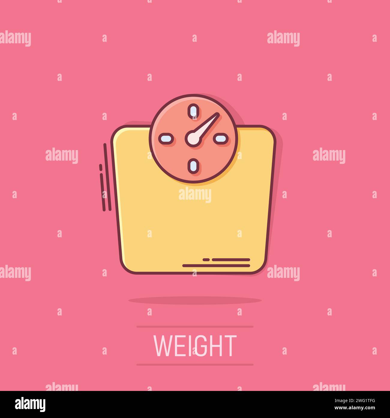 Scale icon in comic style. Balance cartoon vector illustration on white ...